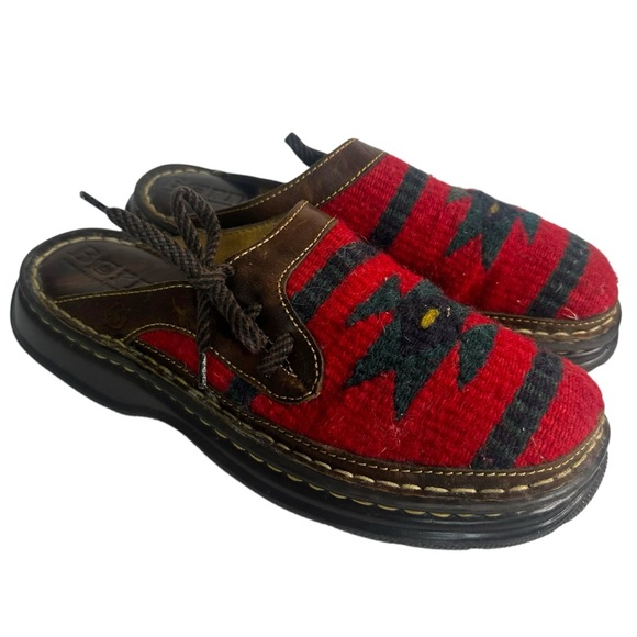 Born | Shoes | Born Red Aztec Wool Blanket Mule Slip On Shoes Size ...